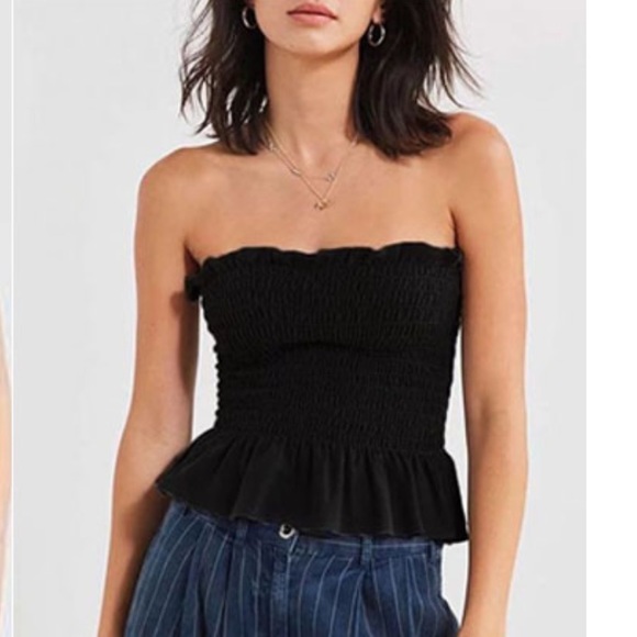 Boutique | Tops | Smocked Frilly Ruffle Tube Top Sleeveless Summer ...